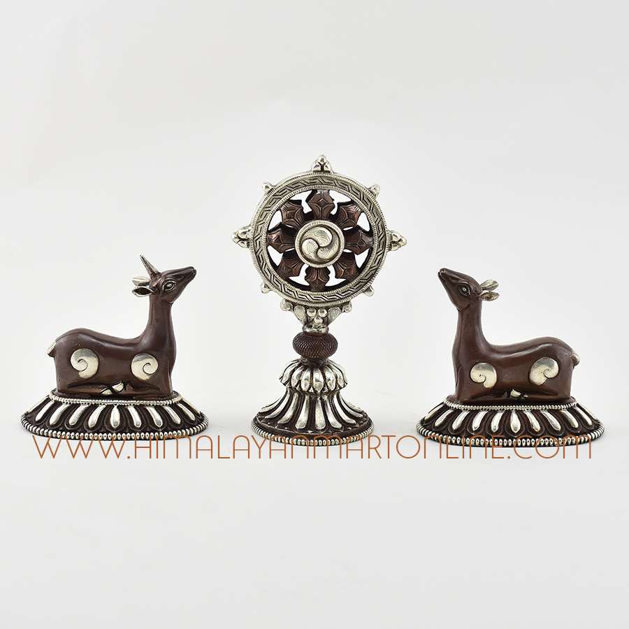 Monastery Dharma Wheel and Pair of Deer: Important Symbol in Buddhism