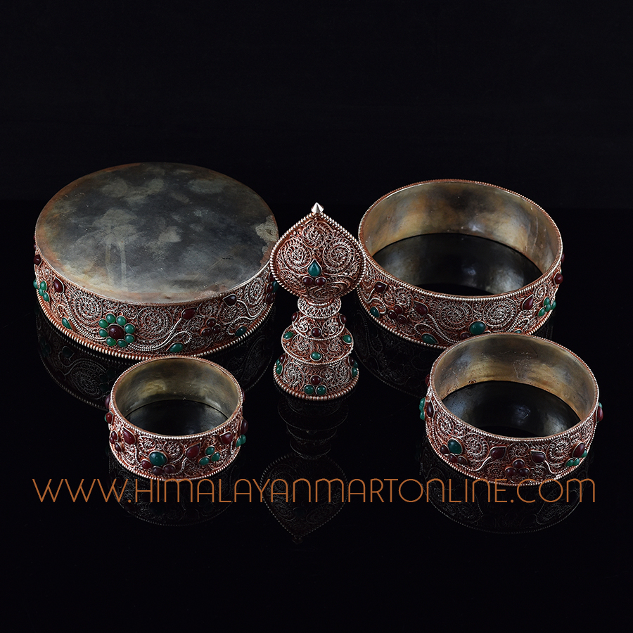 Tibetan Mandala Offering Set: Buddhist Ritual Offering Mandala Set