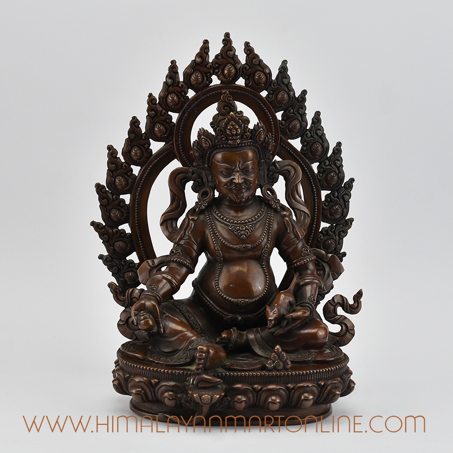 Tibetan Zambala Kubera Statue: Yellow Jambala – Wealth Deity
