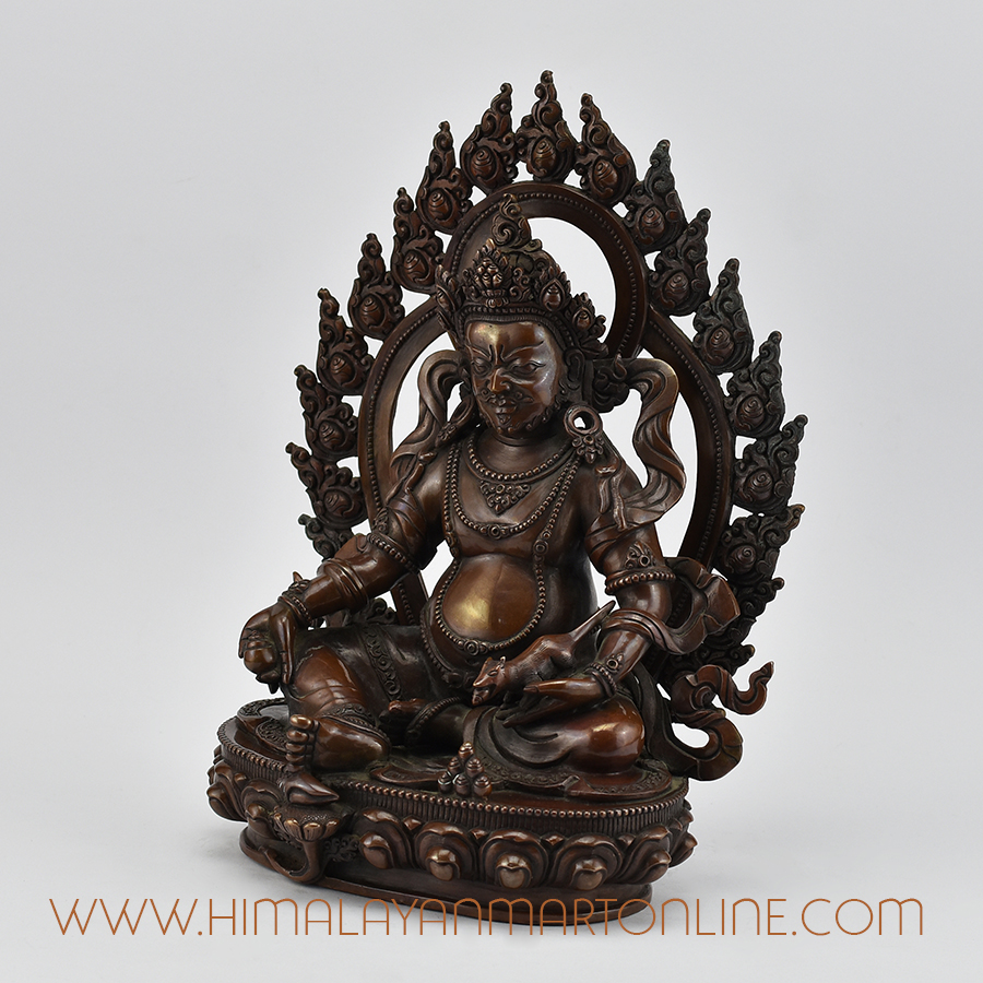 Tibetan Zambala Kubera Statue: Yellow Jambala – Wealth Deity