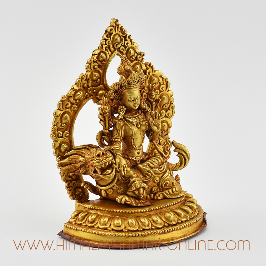 Green Tara on Lion Statue: Green Tara – The Saviouress