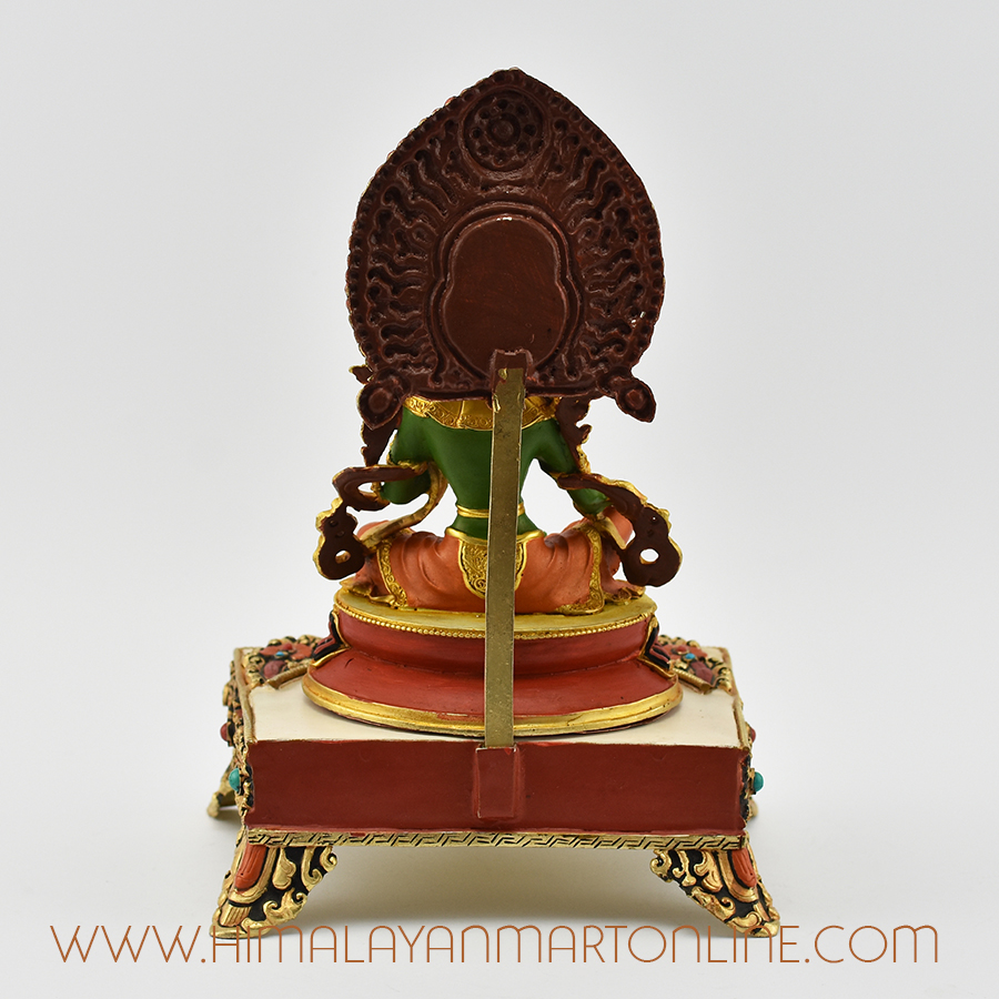 Green Tara Throne Sculpture: Green Tara / Dholma – The Rescuer.