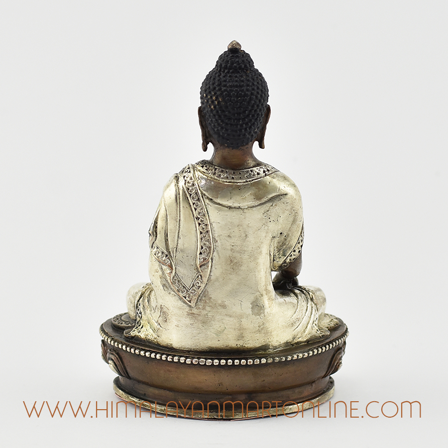 Silver Plated Tomba Statue: Shakyamuni – The Lion of the Shakyas