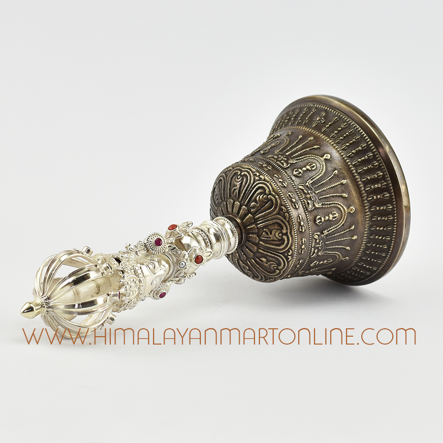 Sacred Vajra and Bell Set: Sacred ensemble of Buddhist Rituals.