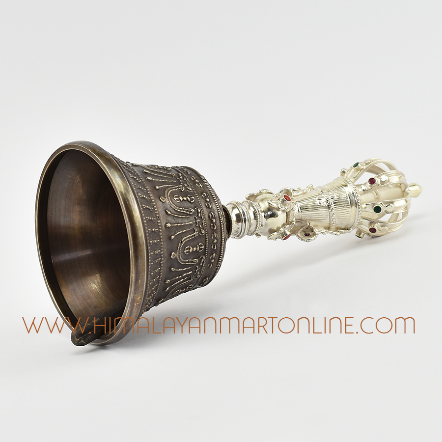 Sacred Vajra and Bell Set: Sacred ensemble of Buddhist Rituals.