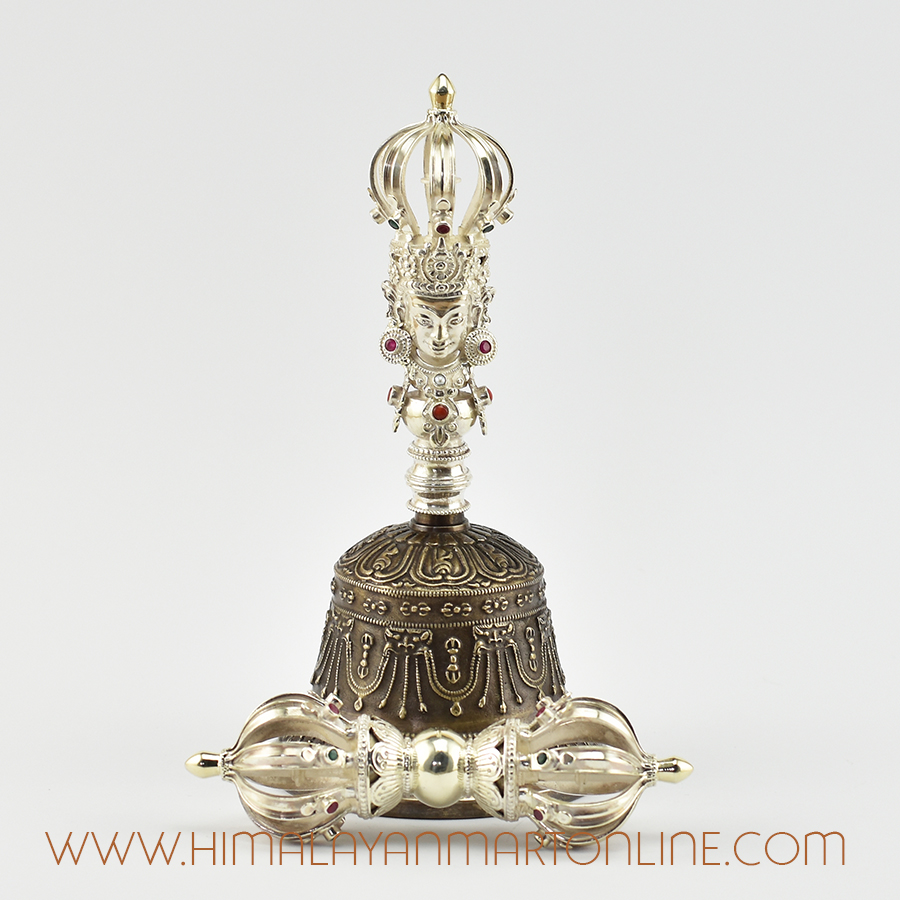 Sacred Vajra and Bell Set: Sacred ensemble of Buddhist Rituals.