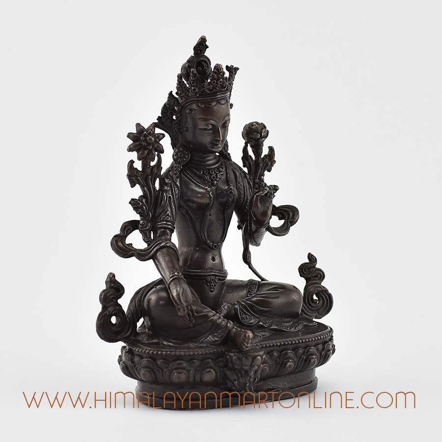 Oxidation Finish Dholma Statue: Green Tara – The Saviouress.