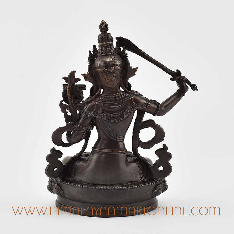 Oxidation Finish Jambiyang Statue: The Bodhisattva of Wisdom