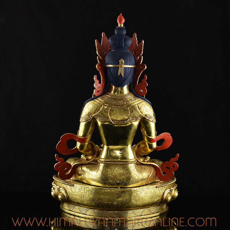 Tibetan Bodhisattva Amitayus Statue: The Buddha of Infinite Life