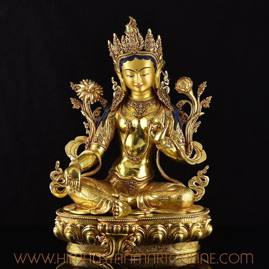 Tibetan Bodhisattva Drolma Statue: Green Tara – The Rescuer