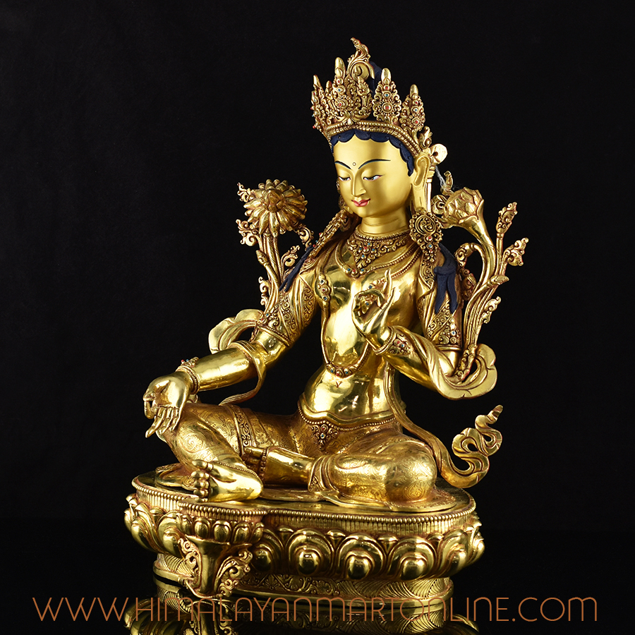 Tibetan Bodhisattva Drolma Statue: Green Tara – The Rescuer