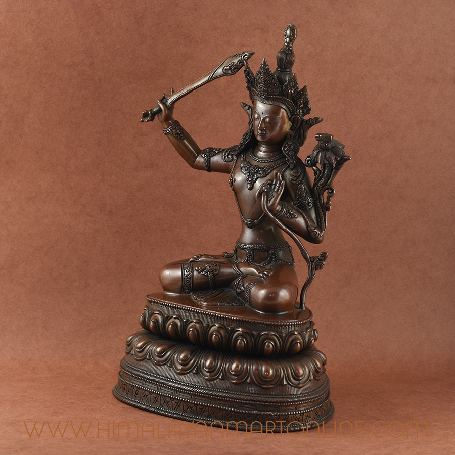 Handcrafted Manjushri Statue: Manjushri – Bodhisattva of Wisdom