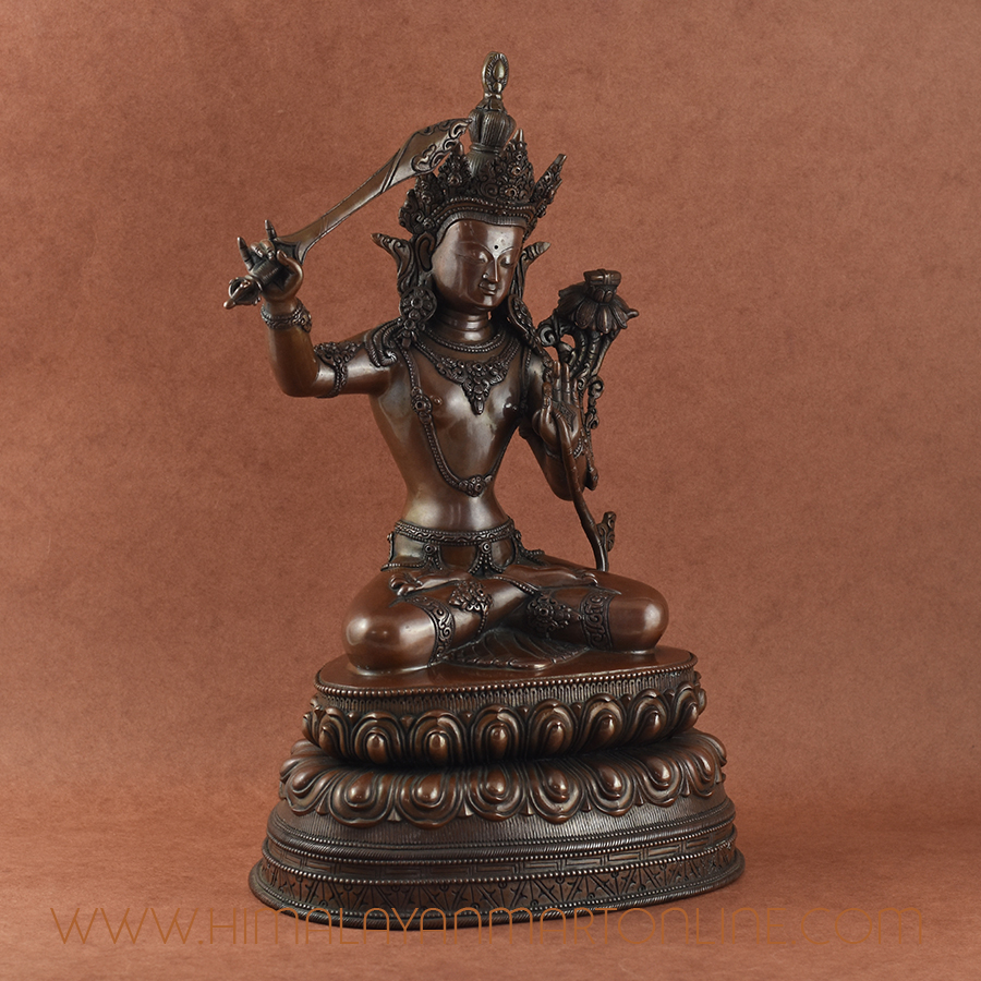 Handcrafted Manjushri Statue: Manjushri – Bodhisattva of Wisdom