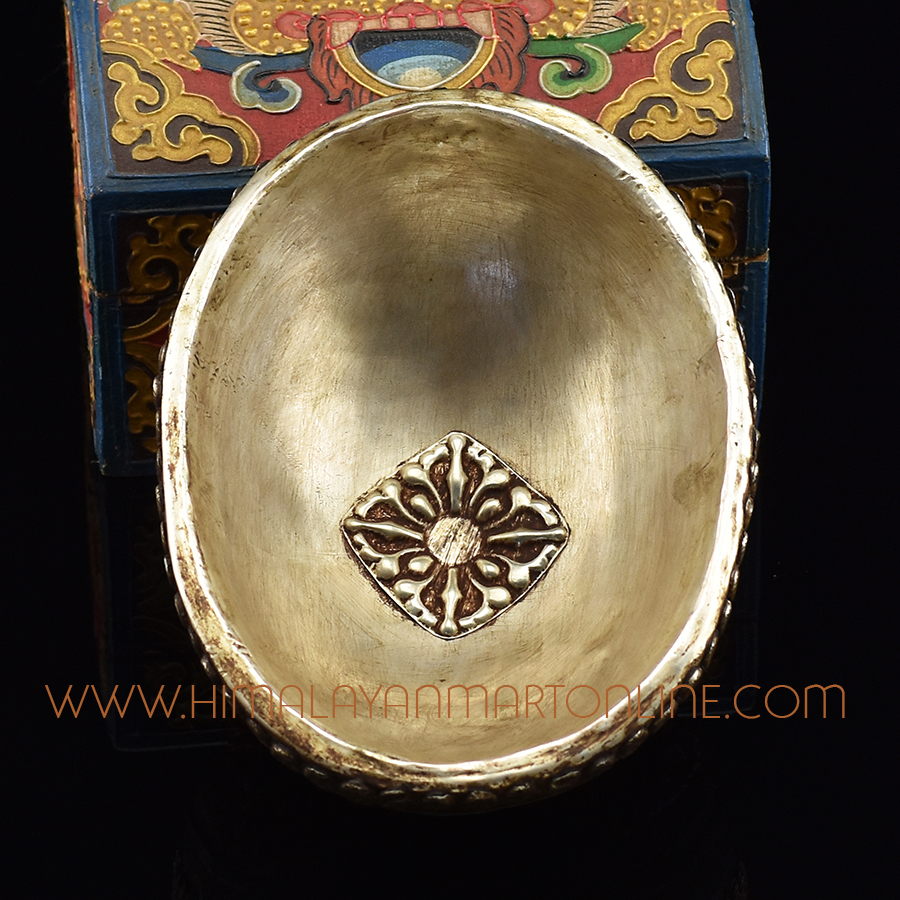 Black Mahakala Carved Kapala: The Skull Cup - Kapala in Sanskrit