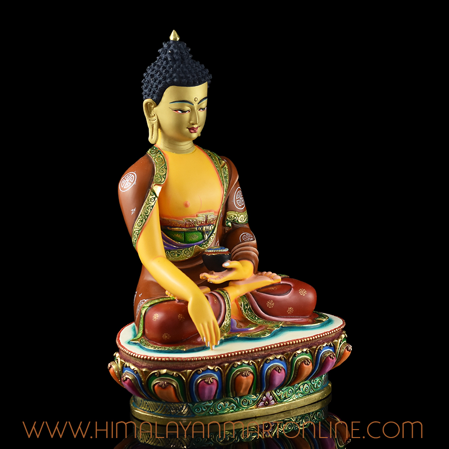 Hand Painted Tomba Sculpture: Shakyamuni – Lion of the Shakyas