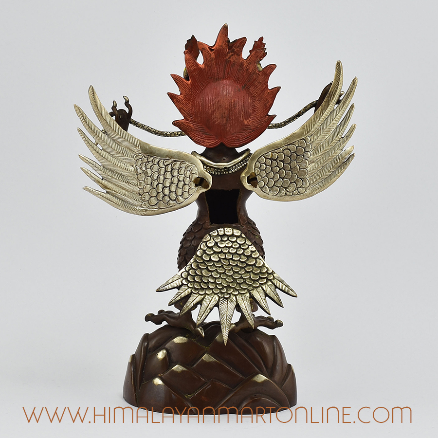Silver-Plated Garuda Statue is a masterpiece of sacred artistry