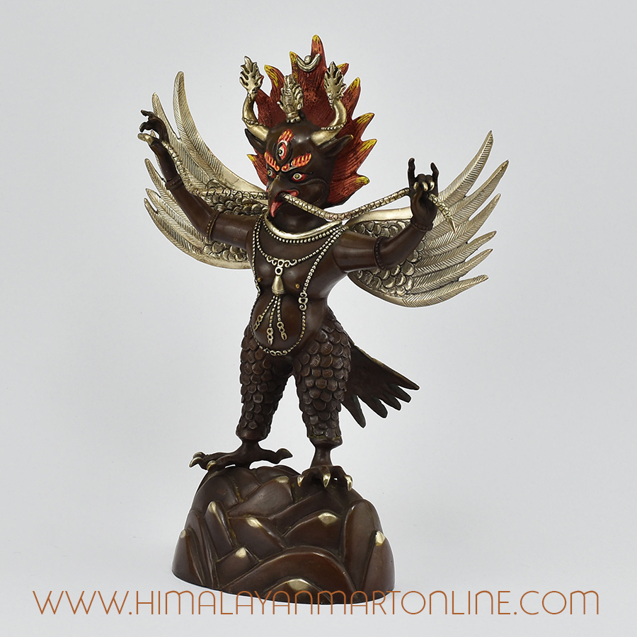 Silver-Plated Garuda Statue is a masterpiece of sacred artistry