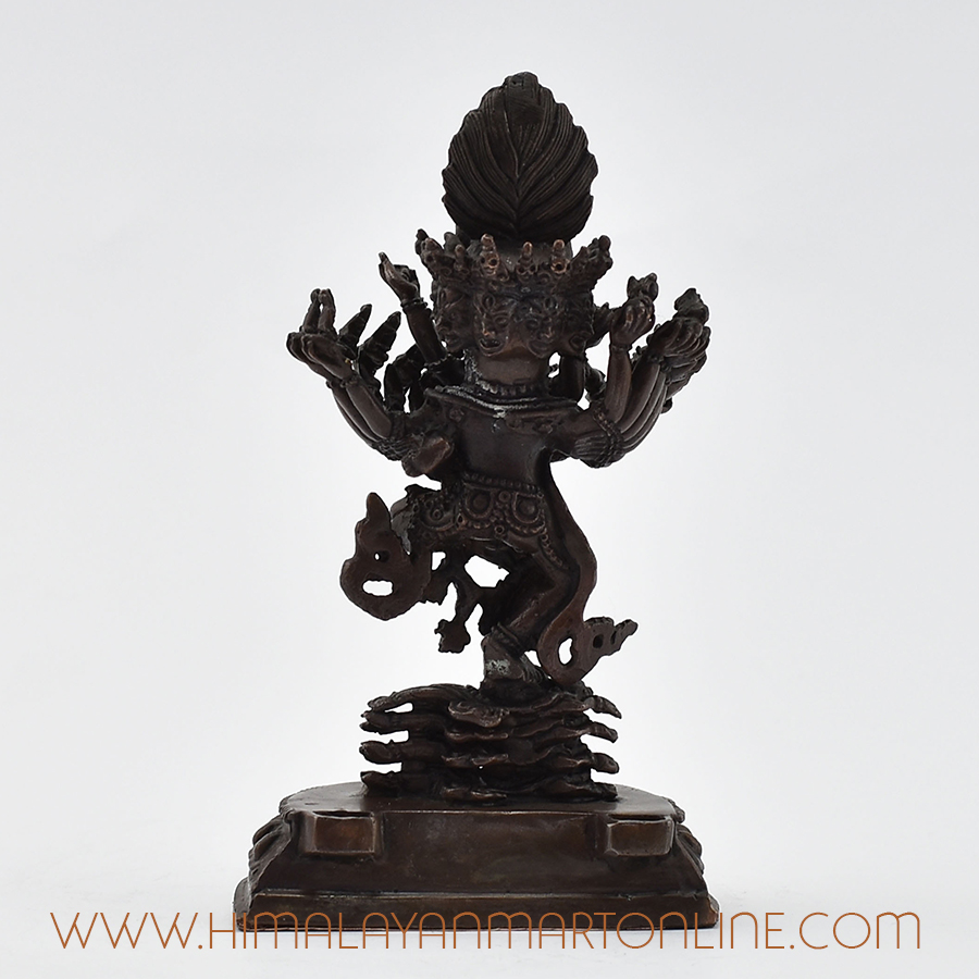 Small Hevajra Nairatmya Statue is handcrafted from copper alloy