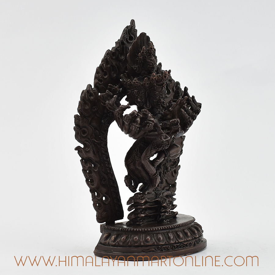 Small Hevajra Nairatmya Statue is handcrafted from copper alloy