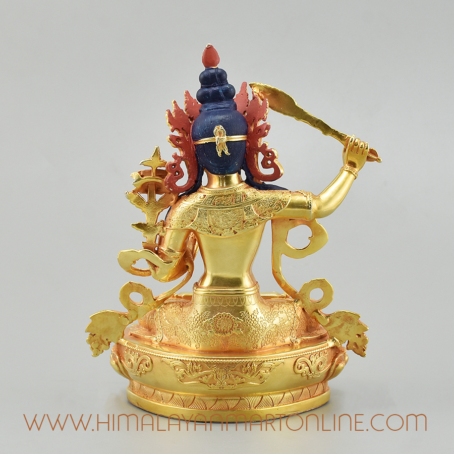 Handcrafted Manjushree Statue fine example of Nepalese artistry
