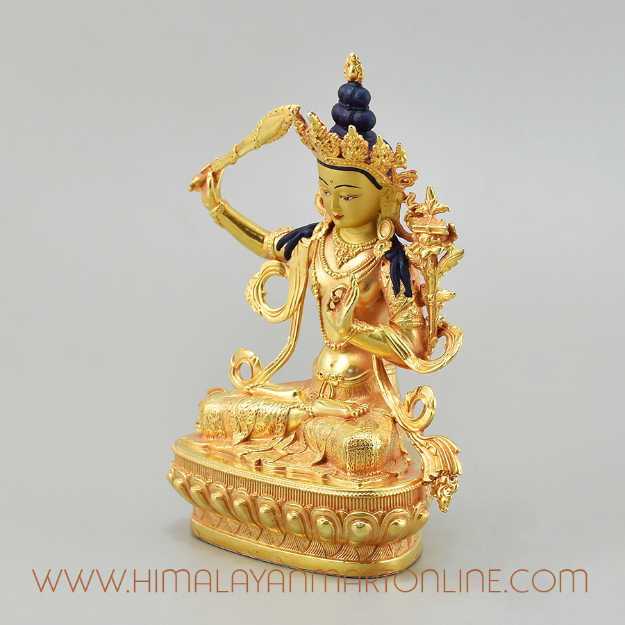 Handcrafted Manjushree Statue fine example of Nepalese artistry