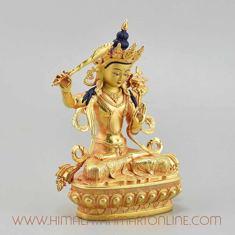 Handcrafted Manjushree Statue fine example of Nepalese artistry