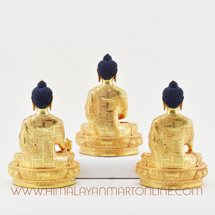 3 Buddhas Statue Set – Amitabha, Medicine & Shakyamuni