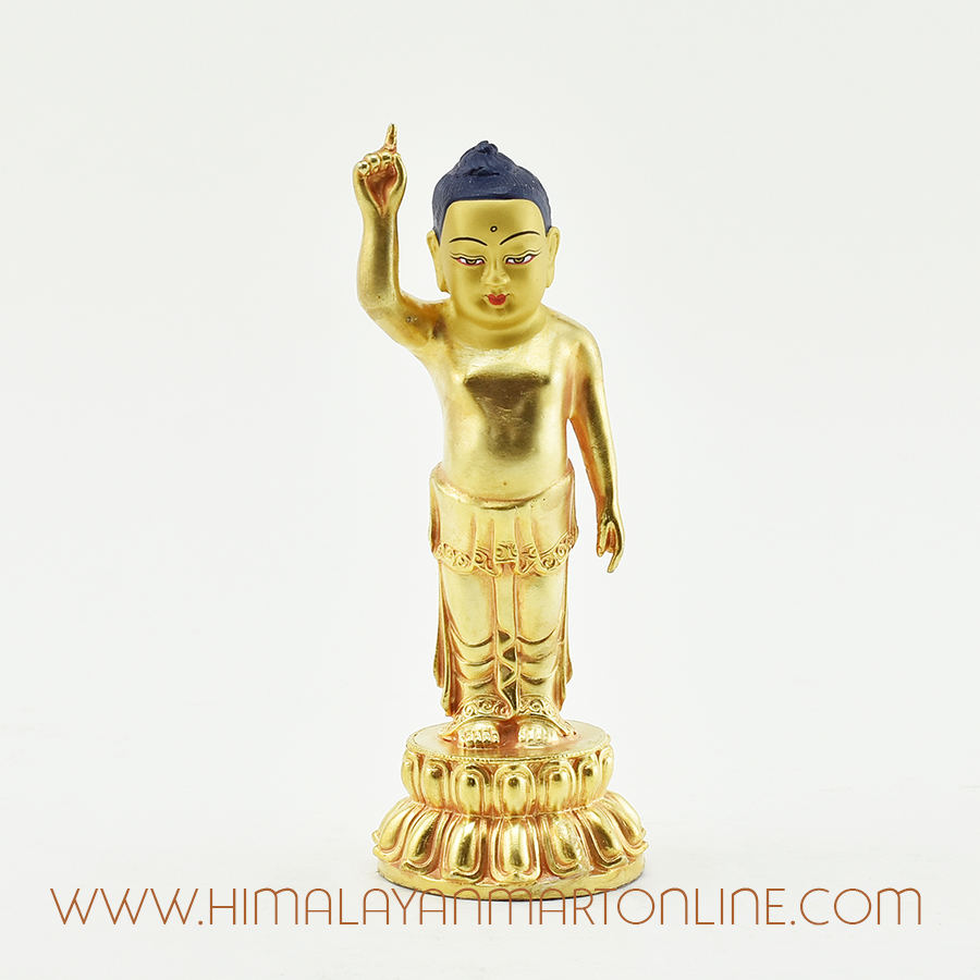 Standing Baby Buddha Statue – Gold-Plated Spiritual Art