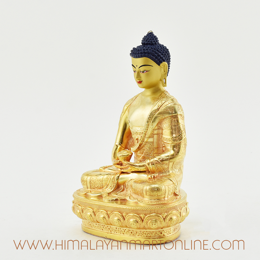 Tibetan Amitabha Buddha Sculpture – Handcrafted Gold-Plated Art