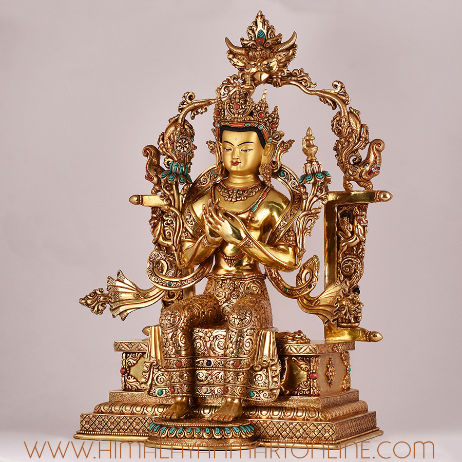 Maitreya Buddha Throne Statue – Future Buddha of Compassion